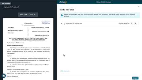 Filevine eFiling and process serving integration - InfoTrack