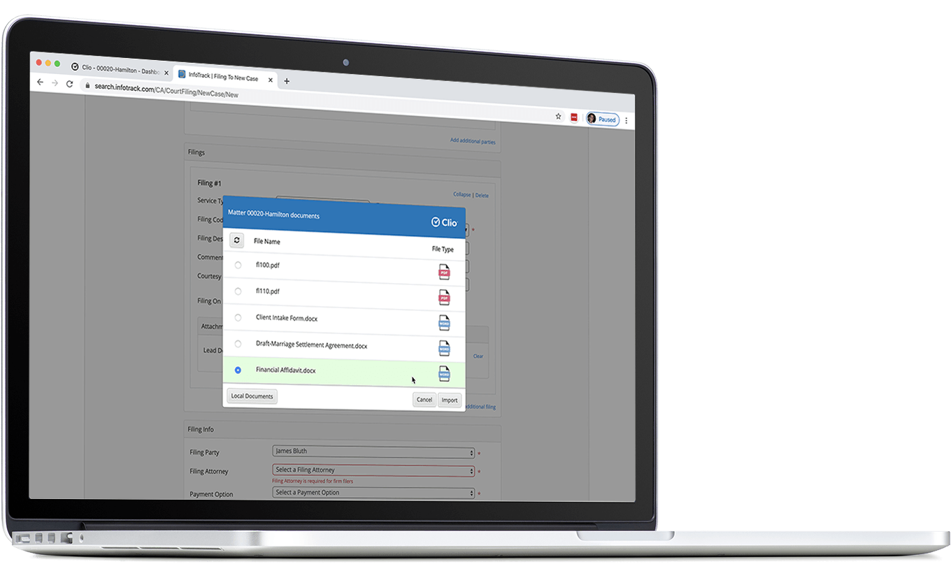 Process serving from Clio Manage - InfoTrack