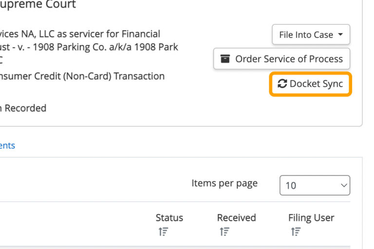 Court docket syncing - InfoTrack