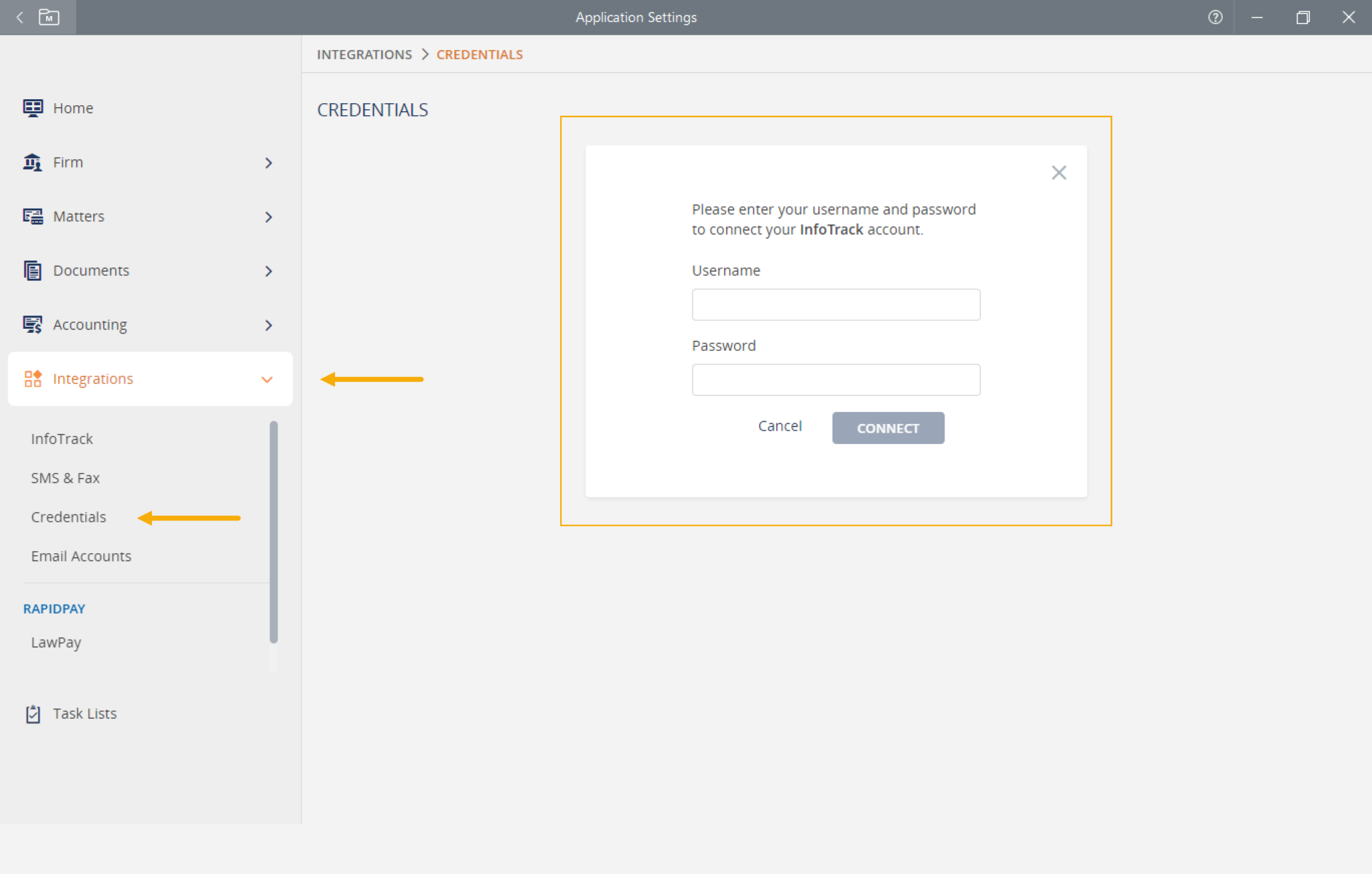 LEAP setup - InfoTrack