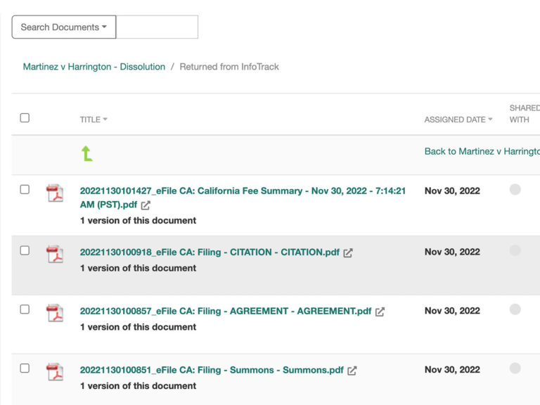 MyCase eFiling and process serving integration - InfoTrack