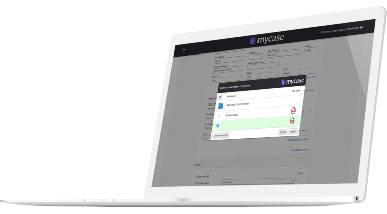 MyCase eFiling and process serving integration - InfoTrack