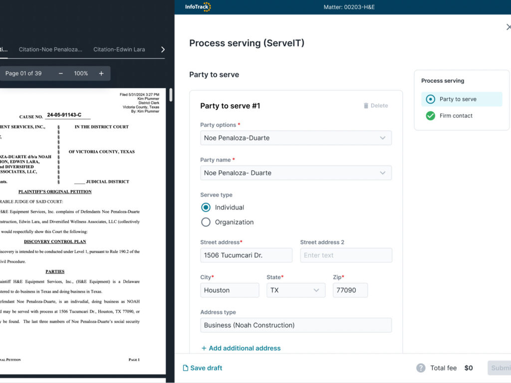 Nationwide process serving, local choice - InfoTrack ServeIT