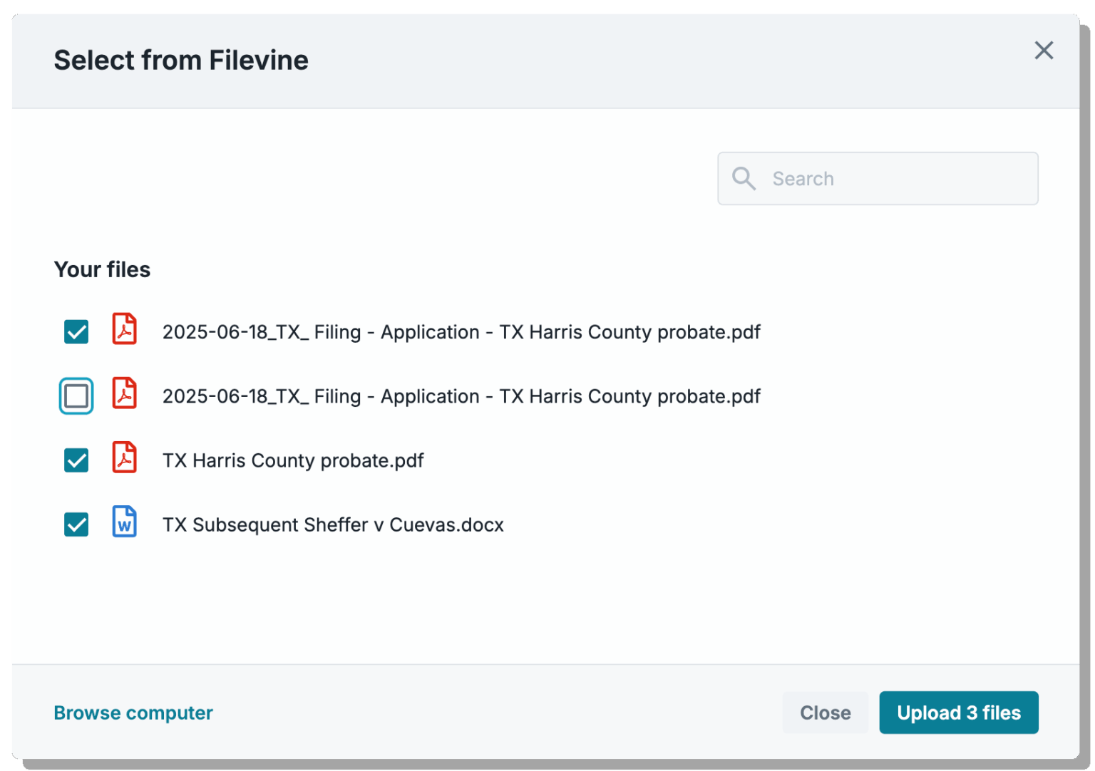 Filevine eFiling and process serving integration - InfoTrack